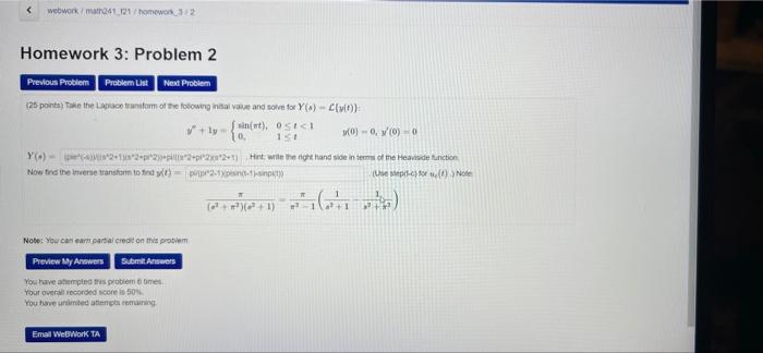 Solved webwork/241.121 /homework 32 Homework 3: Problem 2 0. | Chegg.com