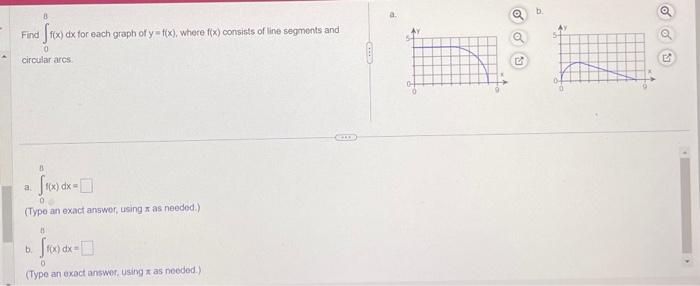 Solved Find ∫08f(x)dx tor each graph of y=f(x), where f(x) | Chegg.com