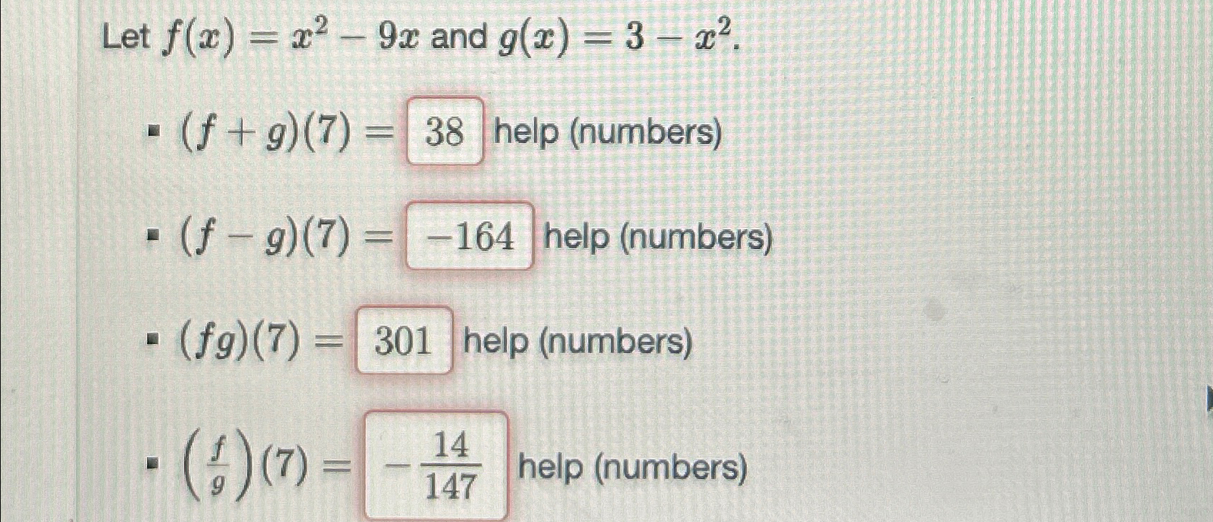Solved Let f(x)=x2-9x ﻿and | Chegg.com
