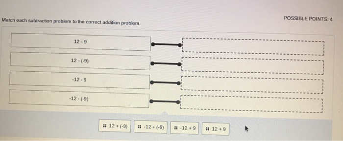 Solved Match each subtraction problem to the correct | Chegg.com