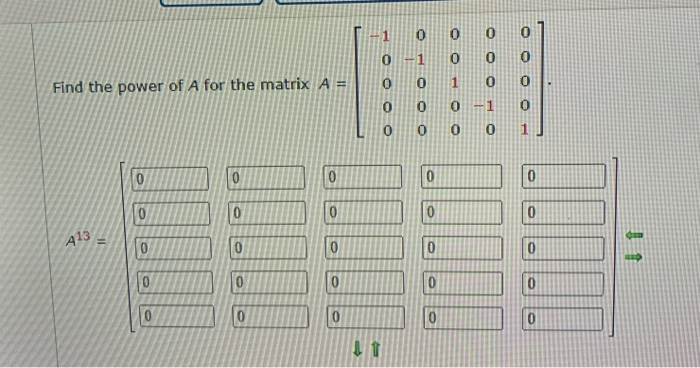 Solved 0 0 0 0 0 0 0 0 Find the power of A for the matrix A | Chegg.com