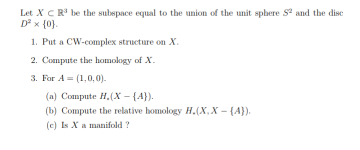 Solved Let xsubR3 ﻿be the subspace equal to the union of the | Chegg.com