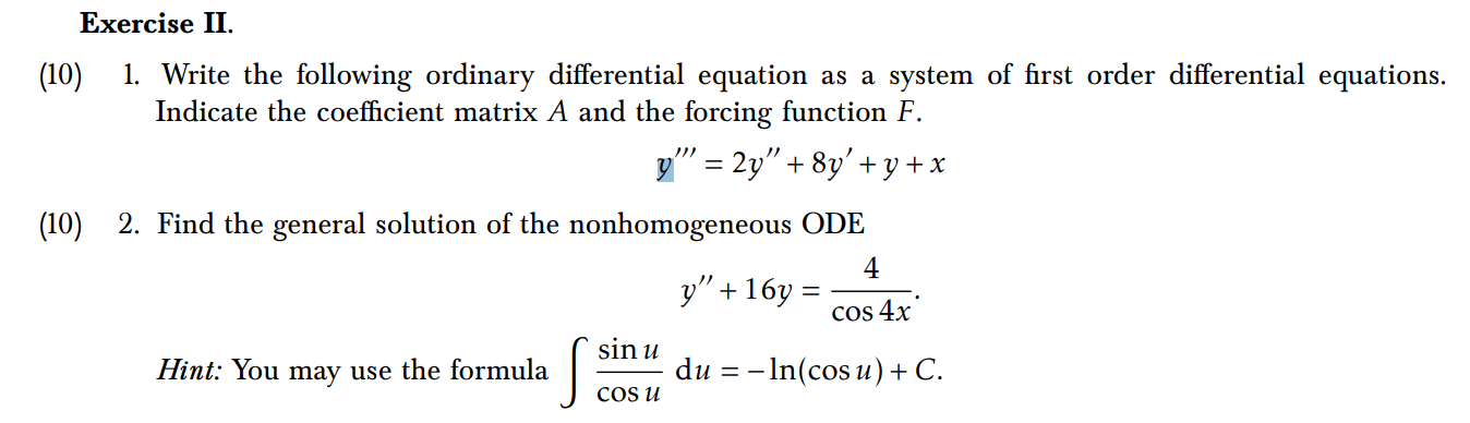Solved Exercise II. ﻿ANSWER ALL QUESTIONS(10) 1. ﻿Write the | Chegg.com