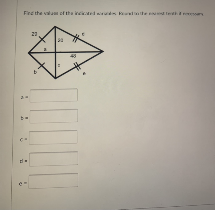 Solved Find the values of the variables in the kite below. | Chegg.com