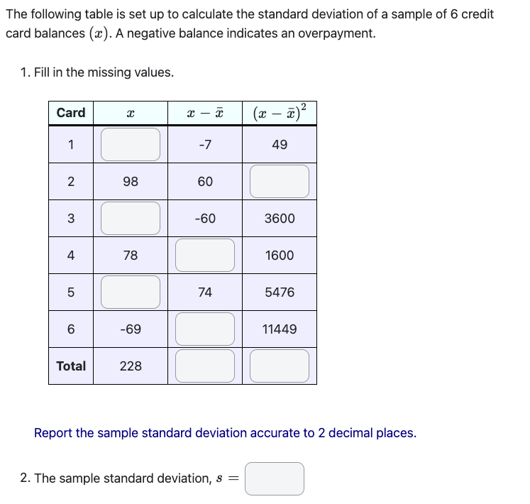 Solved The following table is set up to calculate the | Chegg.com
