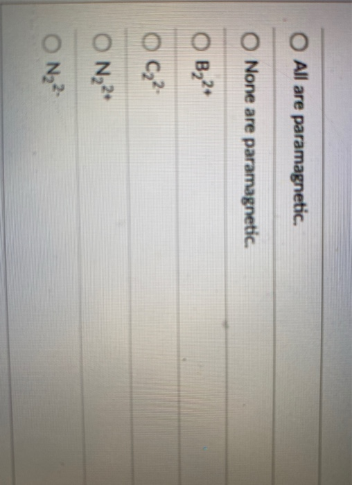 Solved Use the MO diagram below to determine which of the | Chegg.com