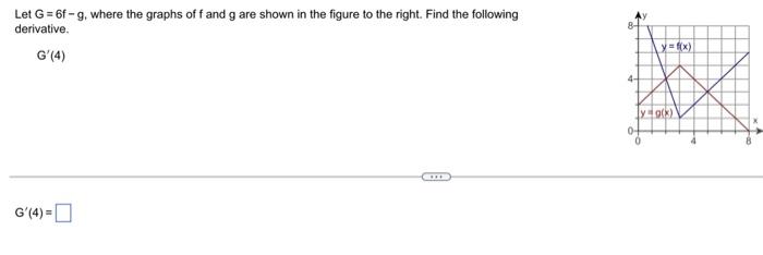 Solved Let G=6f-g, where the graphs of f and g are shown in | Chegg.com Solved Let G=6f-g, where the graphs of f and g are shown in | Chegg.com