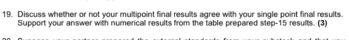 19. Discuss whether or not your multipoint final | Chegg.com