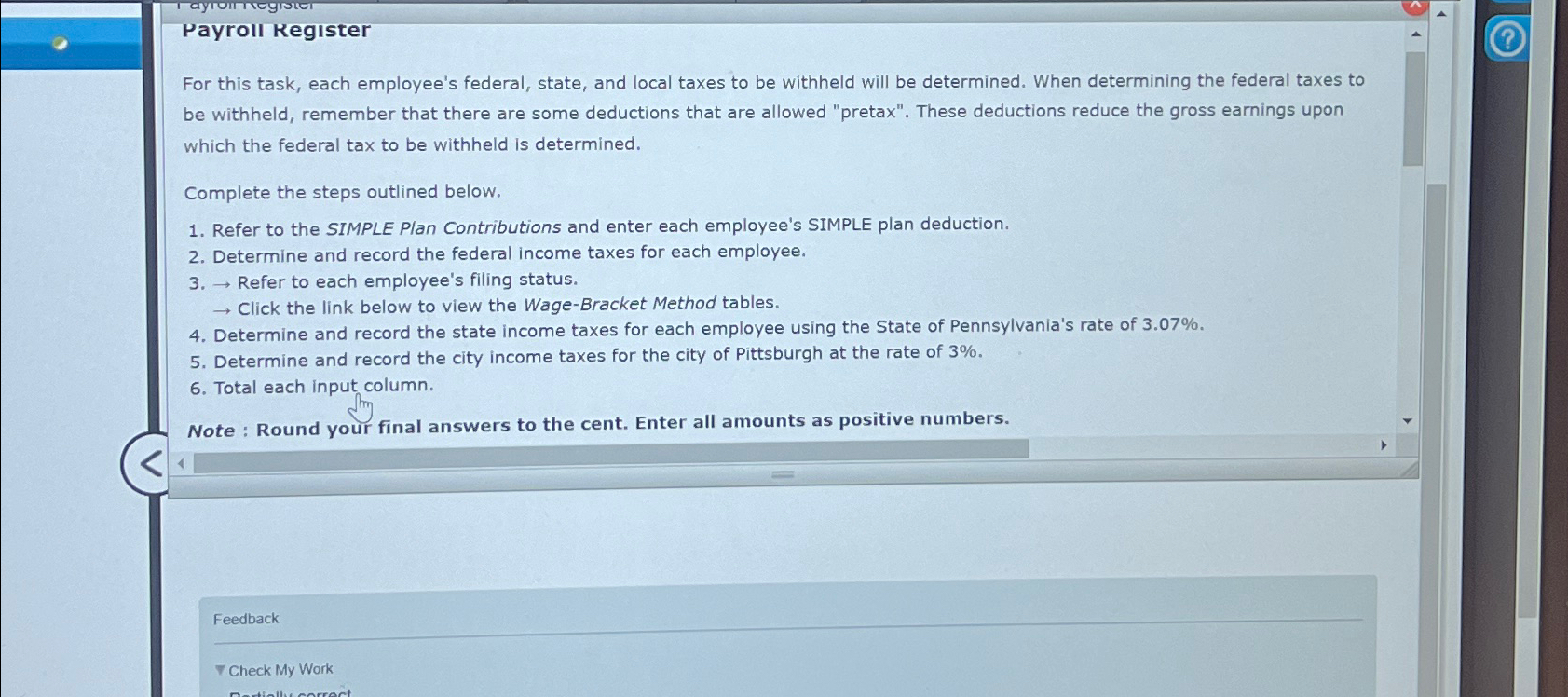 Solved Payroll RegisterFor this task, each employee's | Chegg.com