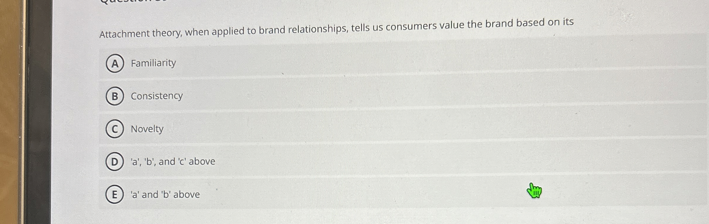 Solved Attachment theory, when applied to brand | Chegg.com