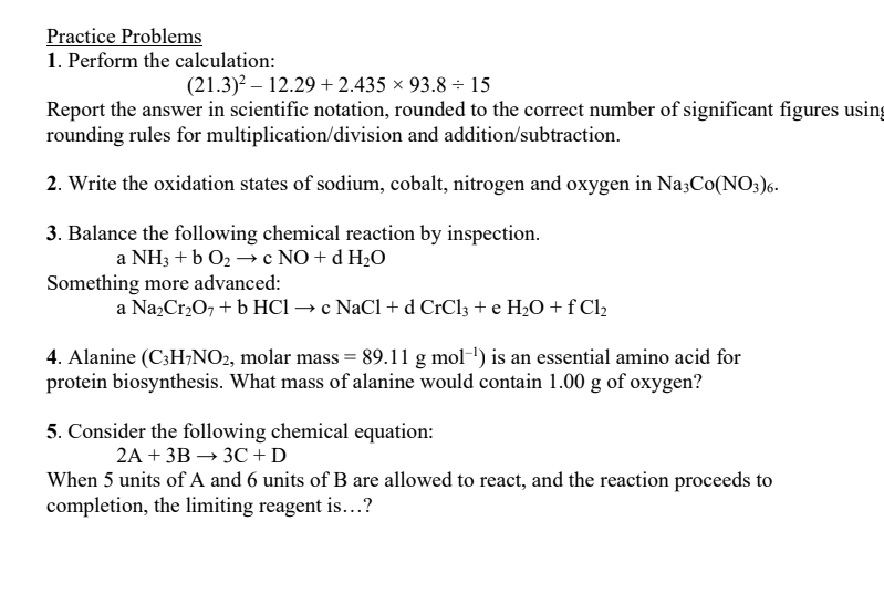 Solved Practice ProblemsPerform the | Chegg.com