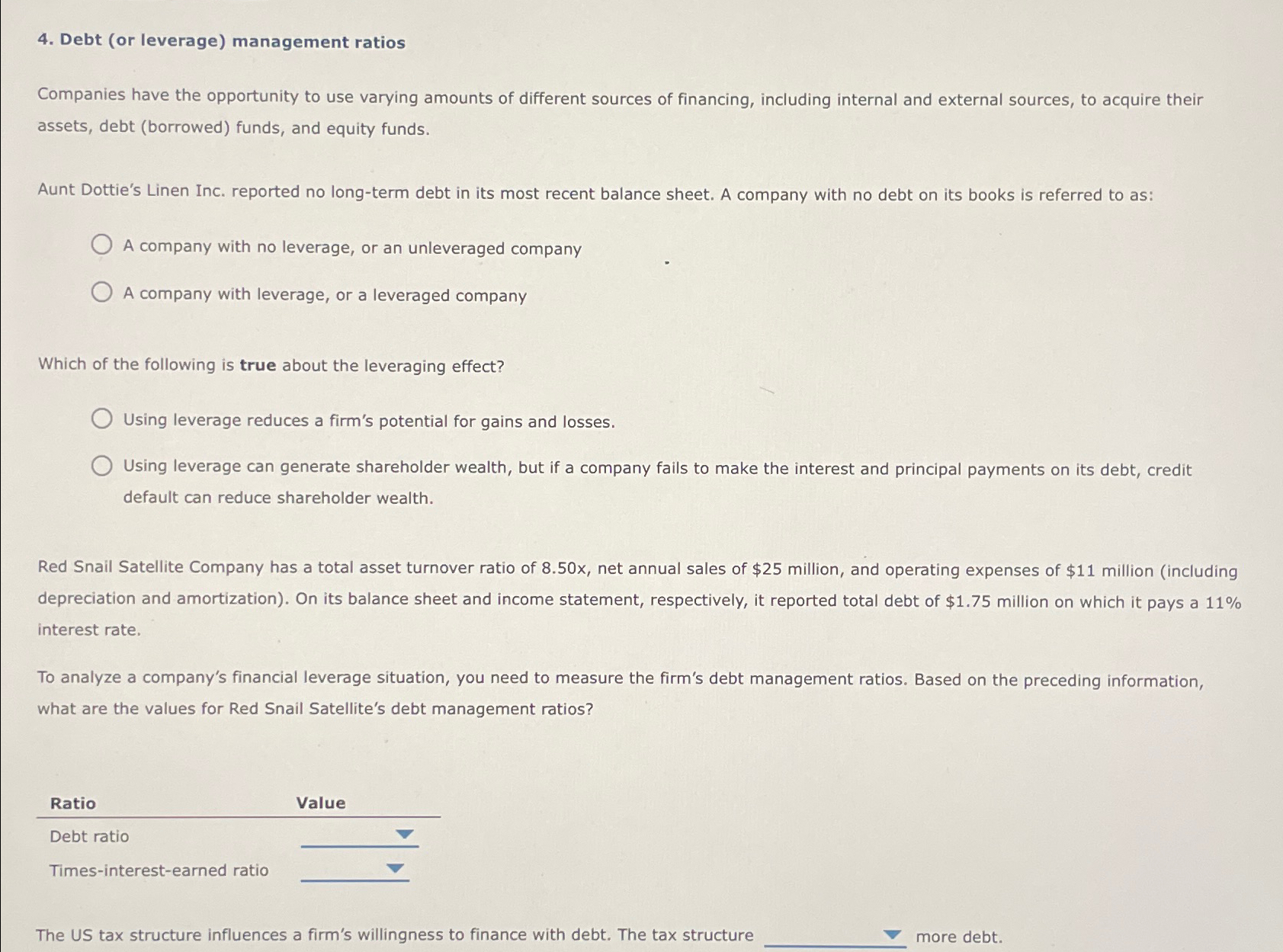 Solved Debt (or leverage) ﻿management ratiosCompanies have | Chegg.com