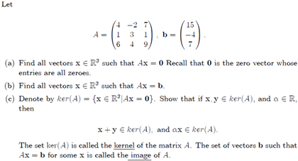 Let A = , b = Find all vectors x R3 such that Ax = | Chegg.com