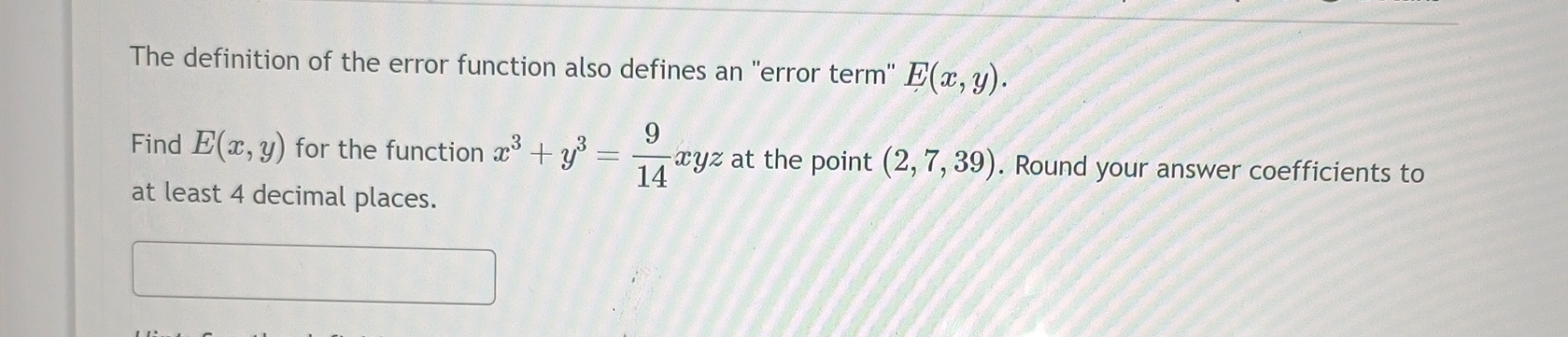 Solved The definition of the error function also defines an | Chegg.com