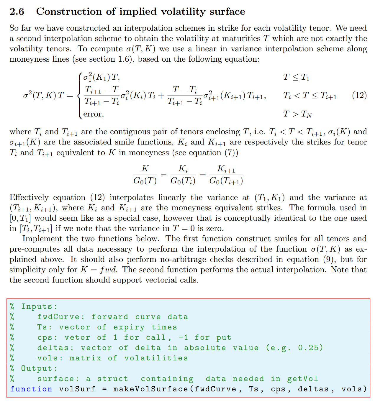 Solved 2.6 ﻿Construction of implied volatility surfaceSo far | Chegg.com
