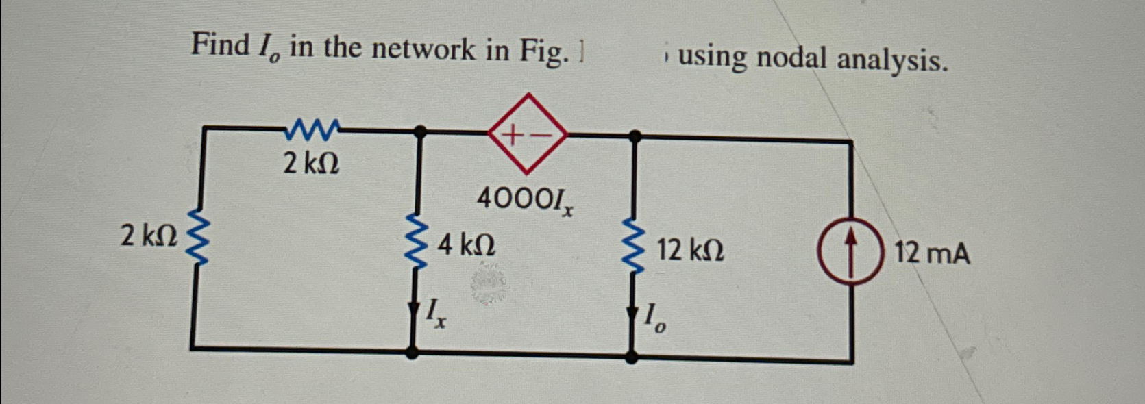 Solved Find Io ﻿in the network in Fig. using nodal analysis. | Chegg.com