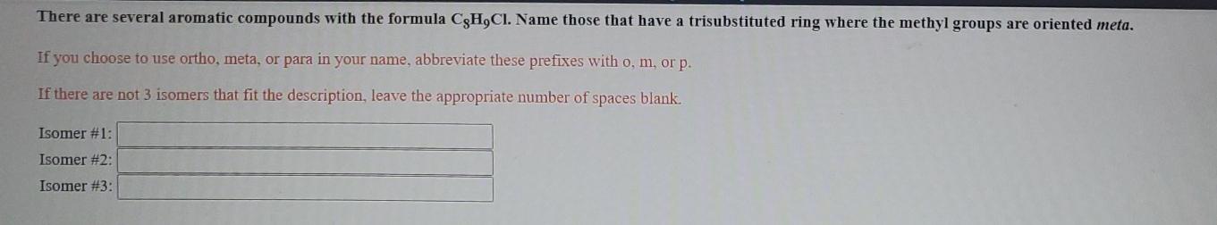 Solved There are several aromatic compounds with the formula | Chegg.com