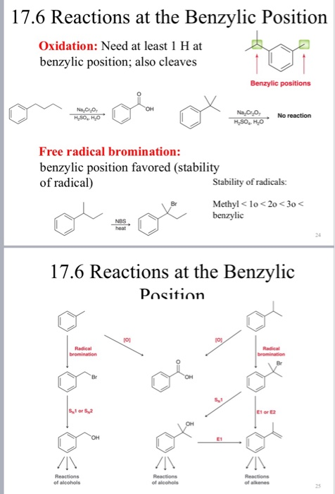 17.6 Reactions at the Benzylic Position Oxidation: | Chegg.com