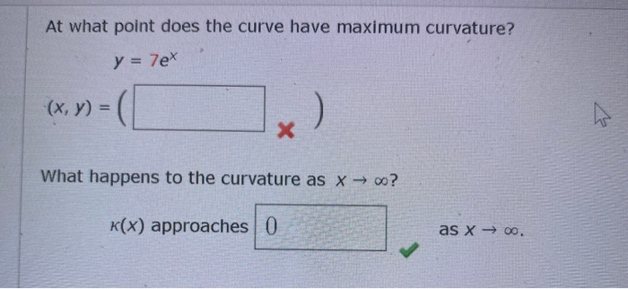 Solved At what point does the curve have maximum curvature? | Chegg.com