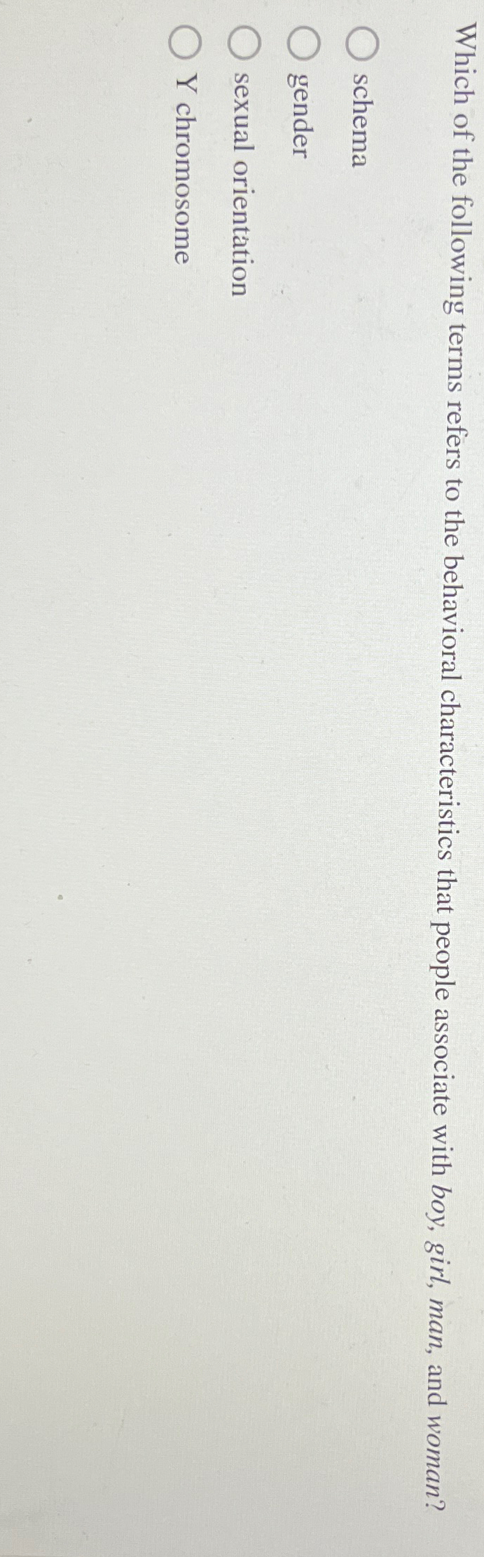 Solved Which of the following terms refers to the behavioral | Chegg.com