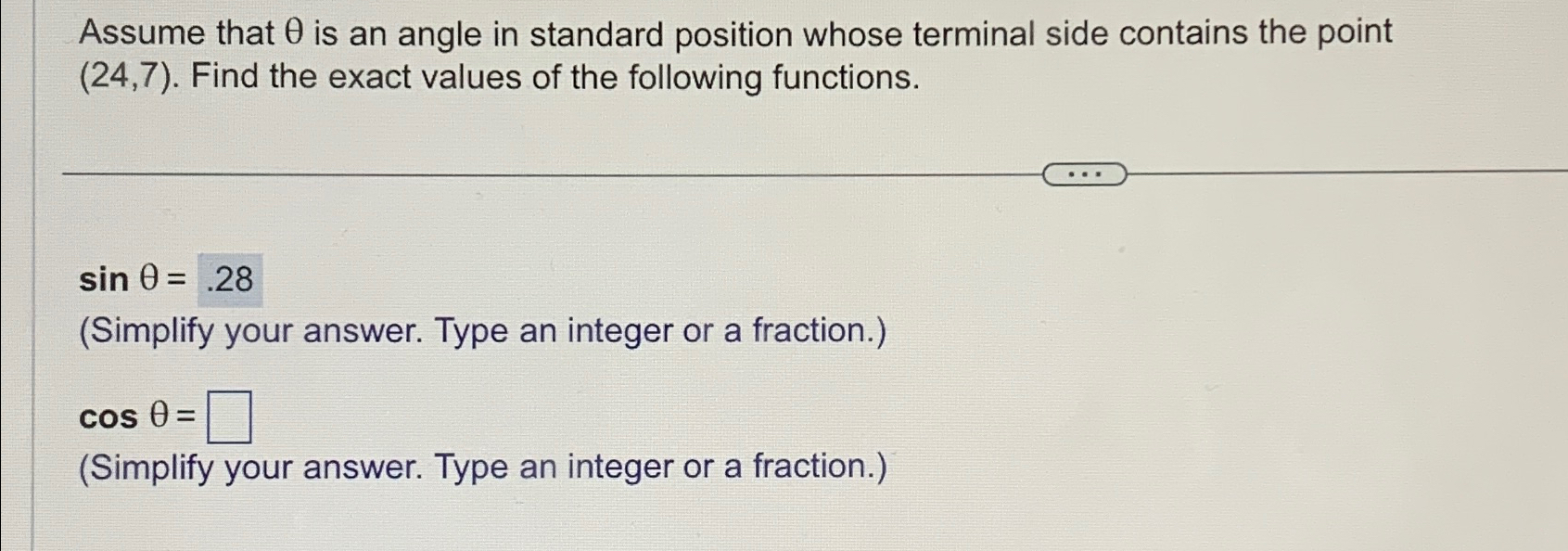 Solved Assume that θ ﻿is an angle in standard position whose | Chegg.com