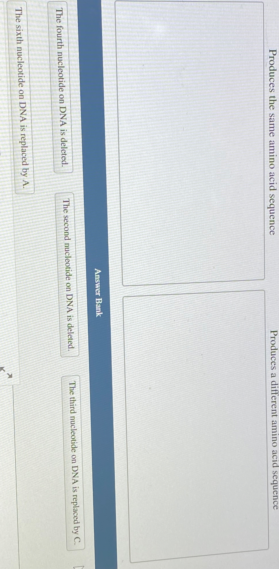 Solved Produces the same amino acid sequenceProduces a | Chegg.com