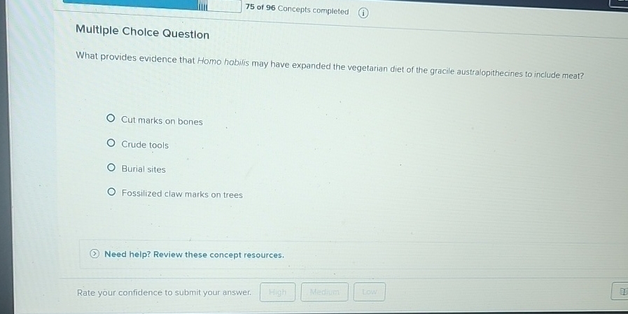 Solved 75 ﻿of 96 ﻿Concepts completedMultiple Cholce | Chegg.com