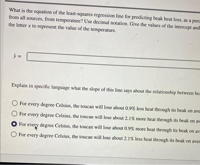 What is the equation of the least-squares regression | Chegg.com