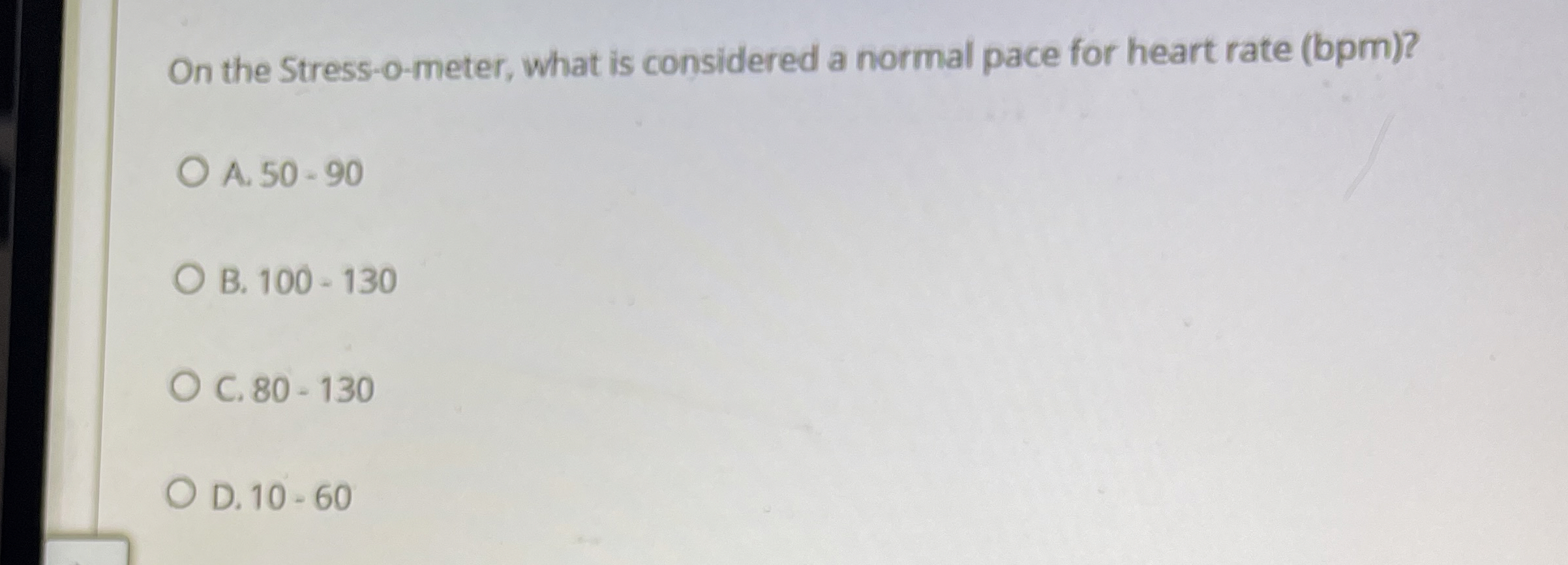 Solved On the Stress-o-meter, what is considered a normal | Chegg.com