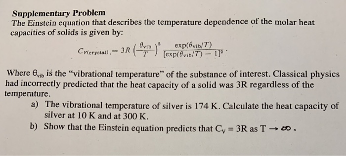 Solved Supplementary Problem The Einstein equation that | Chegg.com