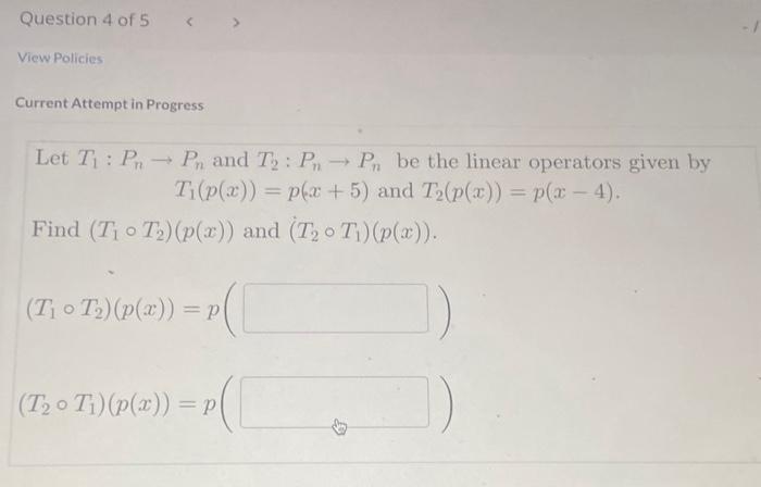 Let T1:Pn→Pn and T2:Pn→Pn be the linear operators | Chegg.com