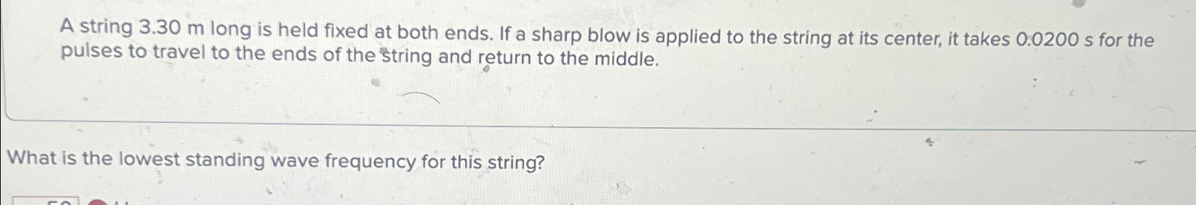 Solved A string 3.30m ﻿long is held fixed at both ends. If a | Chegg.com
