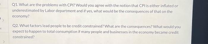 Solved 1 Q1. What are the problems with CPI? Would you agree | Chegg.com