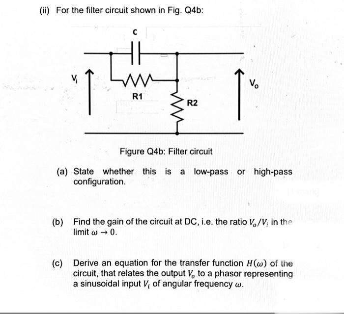 Solved (i) The circuit shown in Fig. Q4a includes a diode | Chegg.com