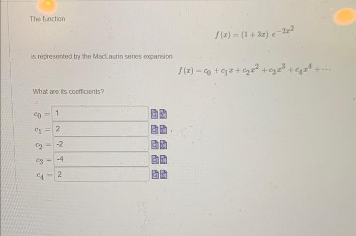 Solved The function f(x)=(1+3x)e−2x2 is represented by the | Chegg.com