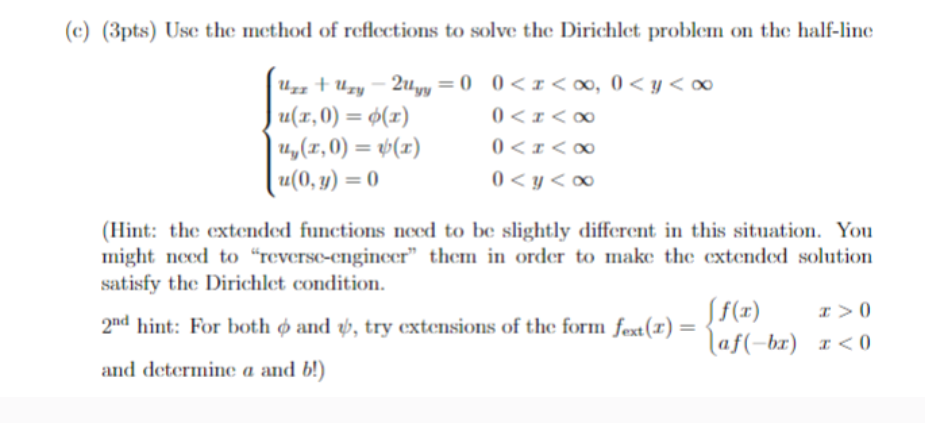 Solved (c) (3pts) ﻿Use the method of reflections to solve | Chegg.com