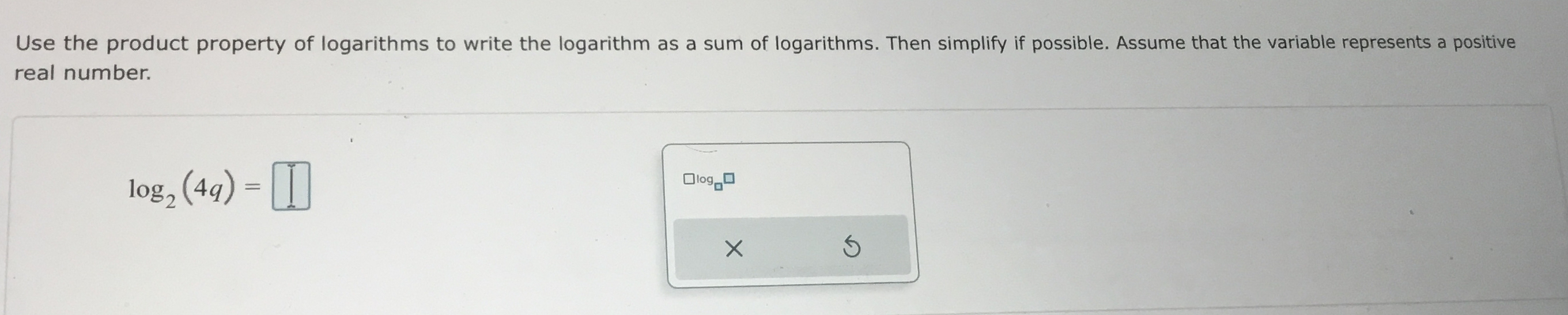 Solved Use the product property of logarithms to write the | Chegg.com