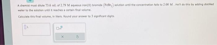 Solved water to the solution until it reaches a certain | Chegg.com