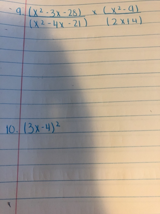 Solved q (x2-3x-28) X /(x2-4x- 21) (X²-a) 12x+4) 10.1134-4)² | Chegg.com