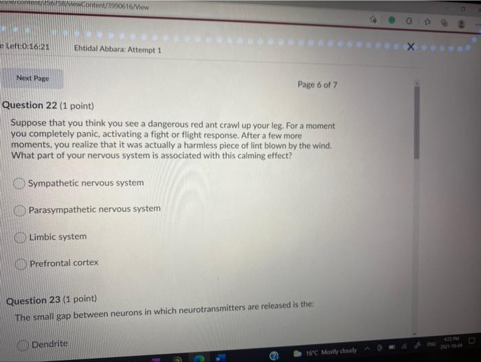 Solved tenewcontent/3990616/View e Left:0:16:21 Ehtidal | Chegg.com