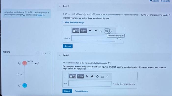 Solved A regitive pointedape Qi is 10 cm direcly below a | Chegg.com