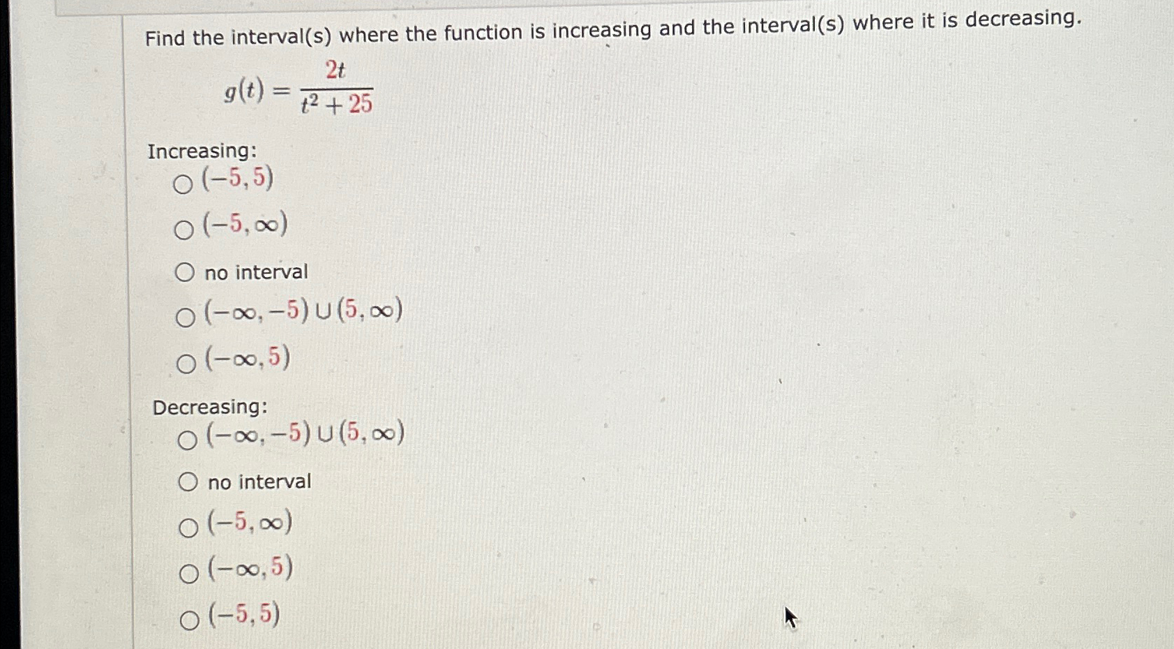 Solved Find the interval(s) ﻿where the function is | Chegg.com