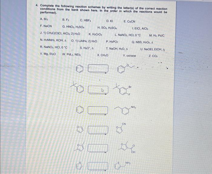4 Complete The Following Reaction Schemes By Writing