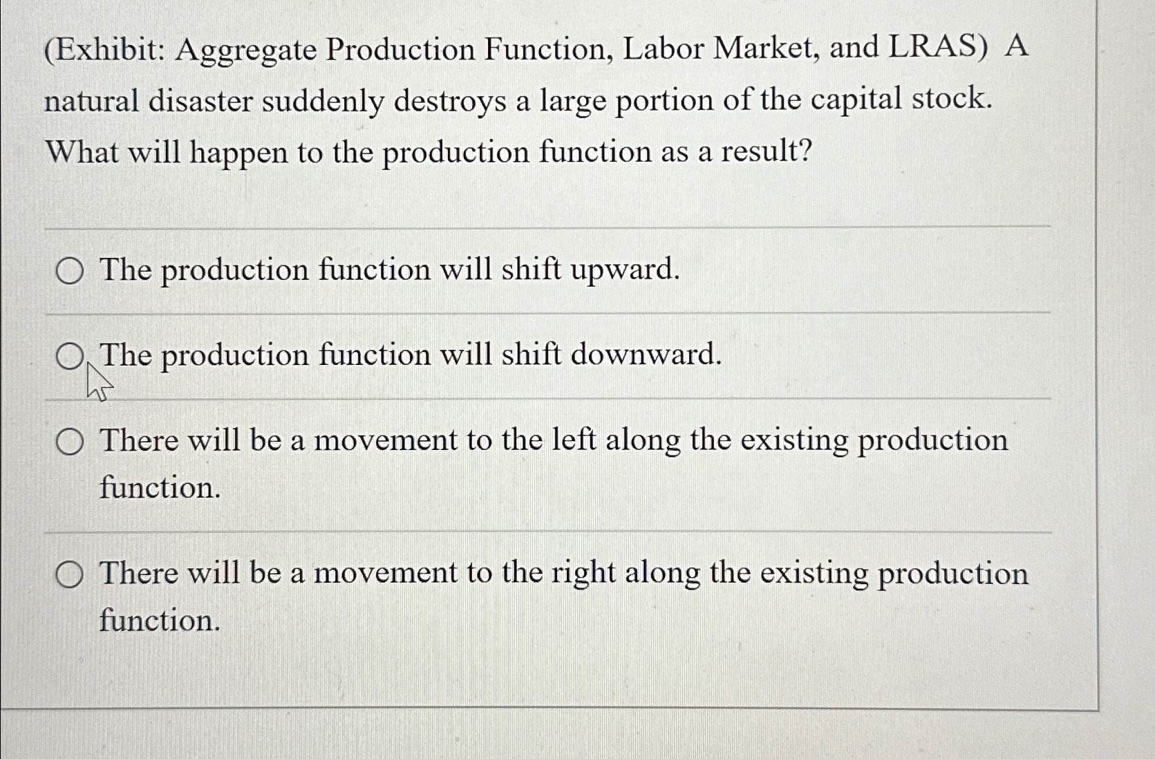 Solved (Exhibit: Aggregate Production Function, Labor | Chegg.com
