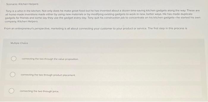 Solved connecting the fwo through the value proposition. | Chegg.com