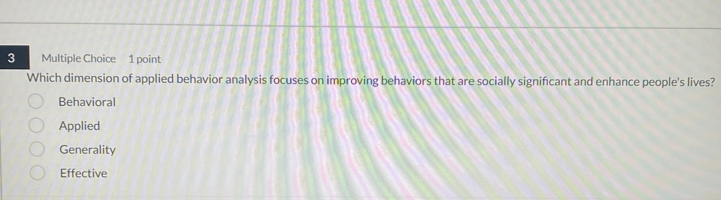 Solved 3Multiple Choice1 ﻿pointWhich dimension of applied | Chegg.com