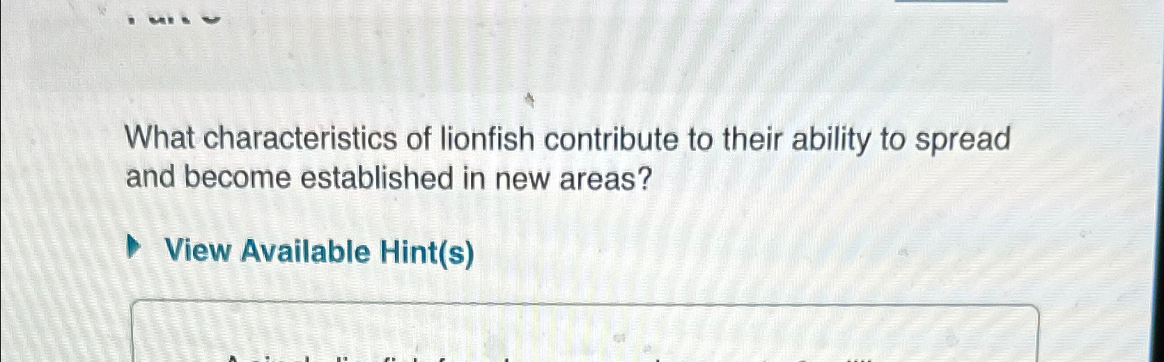 Solved What characteristics of lionfish contribute to their | Chegg.com