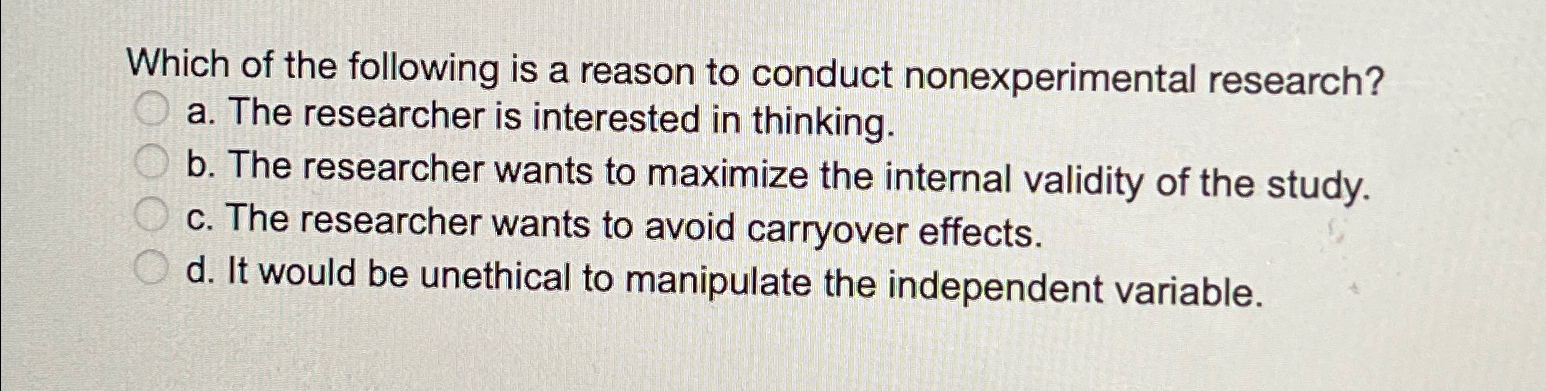 Solved Which of the following is a reason to conduct | Chegg.com
