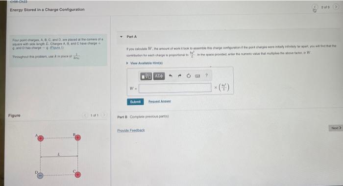 Solved Energy Stored in a Charge Configuration Part A | Chegg.com