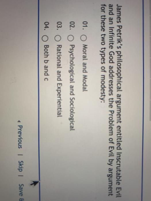 Solved James Petrik's philosophical argument entitled | Chegg.com